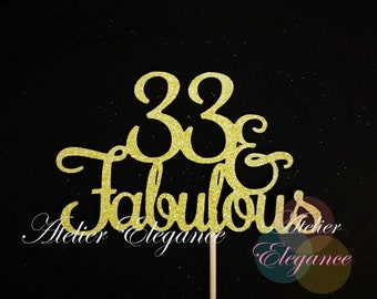 Hello 33 Glitter Cake Topper Any Age Cake Topper 33rd - Etsy Canada