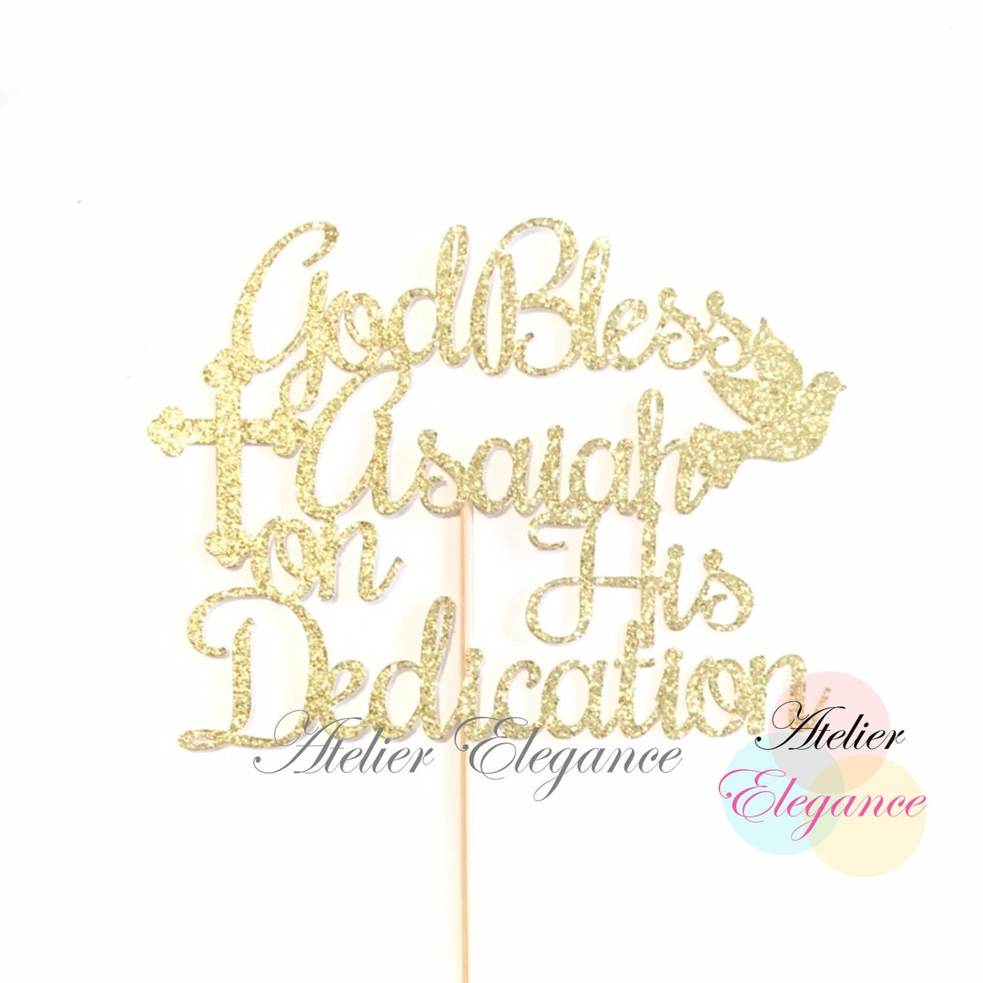 ANY NAME, God Bless Cake Topper, Dedication Cake Topper, Custom God ...