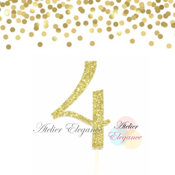 Lots Colors 4 Cake Topper Four Cake Topper Forth Birthday - Etsy