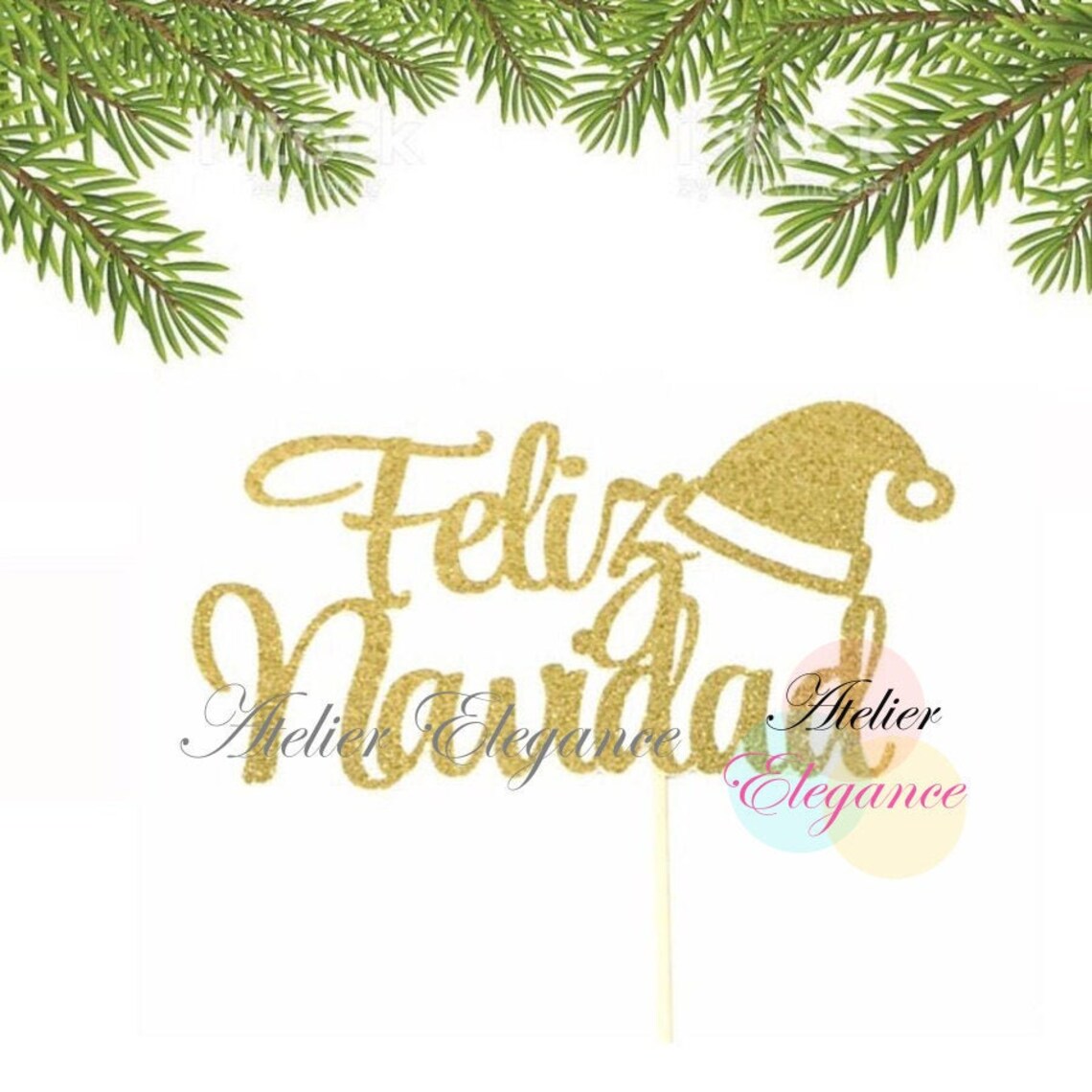 Merry Christmas Cake Topper Feliz Navidad Cake Topper Merry - Etsy