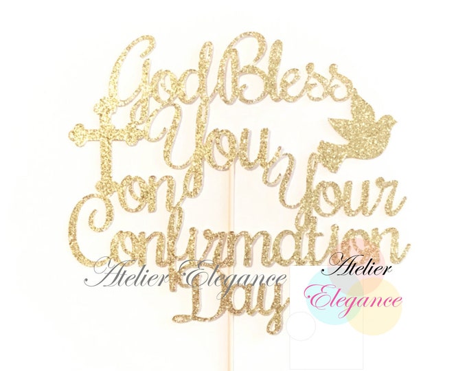 Custom Confirmation Cake Topper, Confirmation Cake Topper, Personalized ...