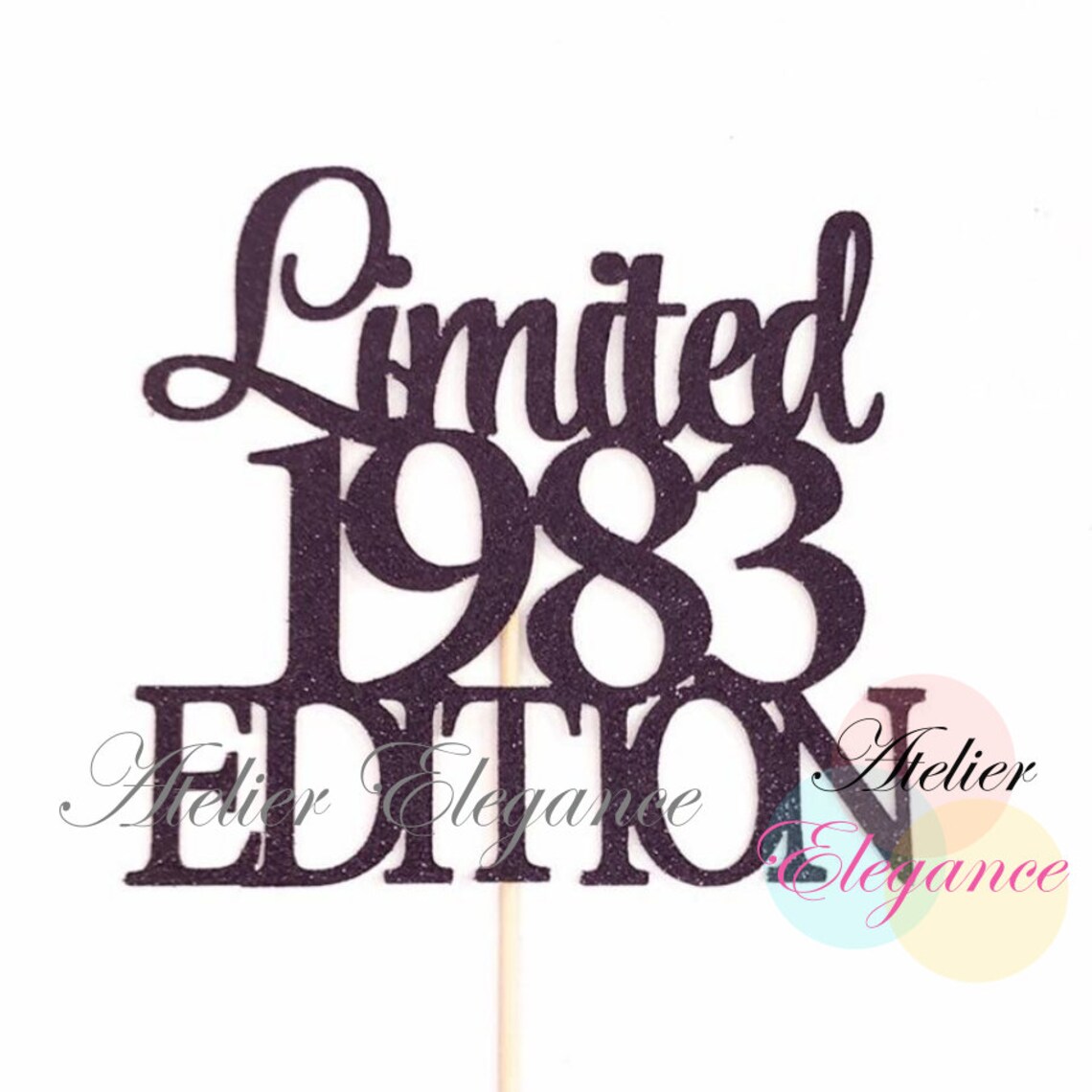 Limited 1983 Edition Cake Topper, Birth Year Cake Topper, 43rd Birthday ...