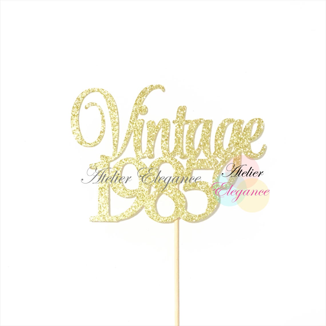 Vintage 1985 Cake Topper, Birthday Cake Topper, Birth Year Cake Topper ...