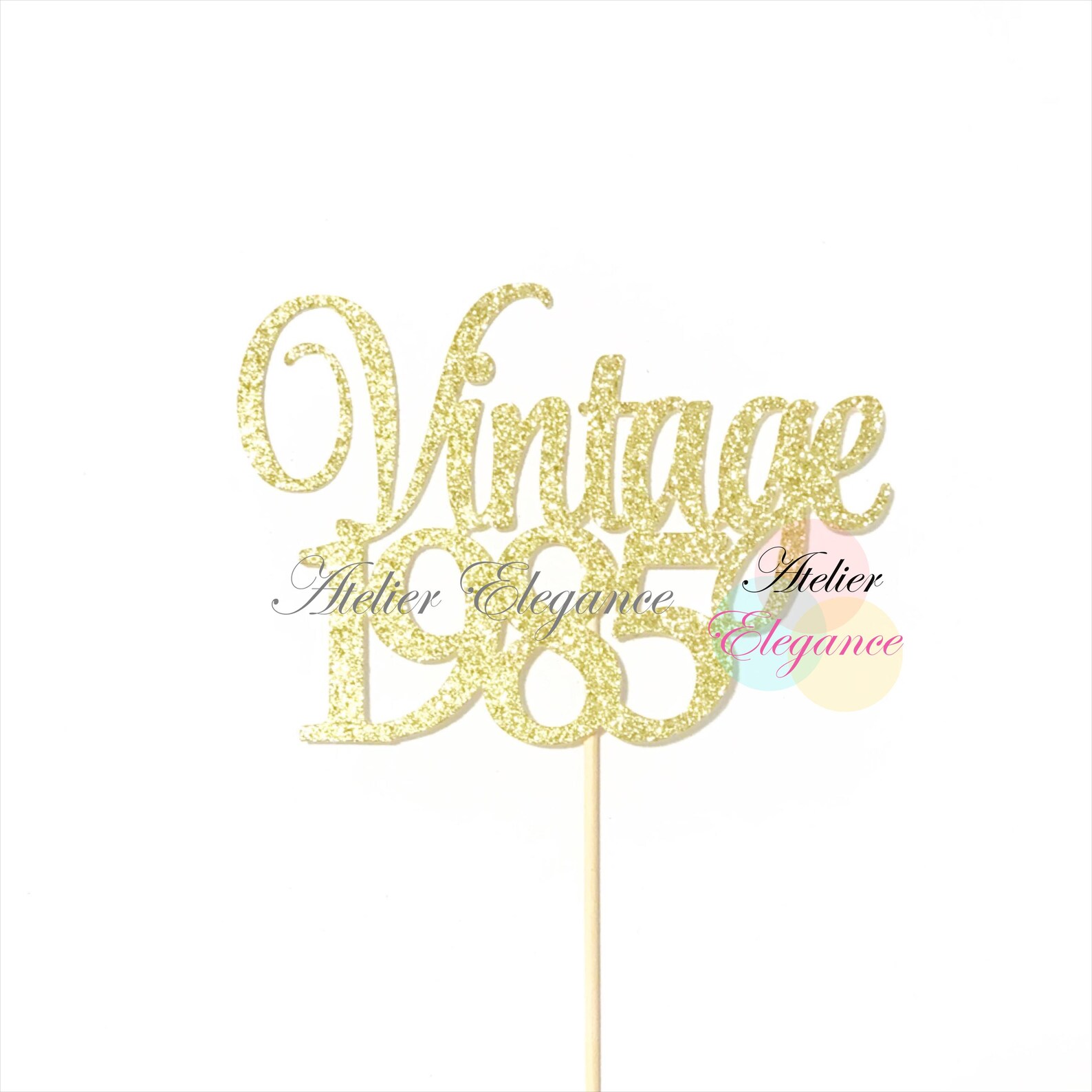Vintage 1985 Cake Topper, Birthday Cake Topper, Birth Year Cake Topper ...