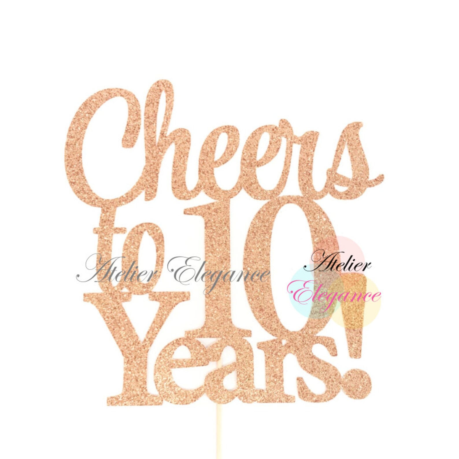 10th Birthday Cake Topper Cheers to 10 Years Cake Topper - Etsy Canada