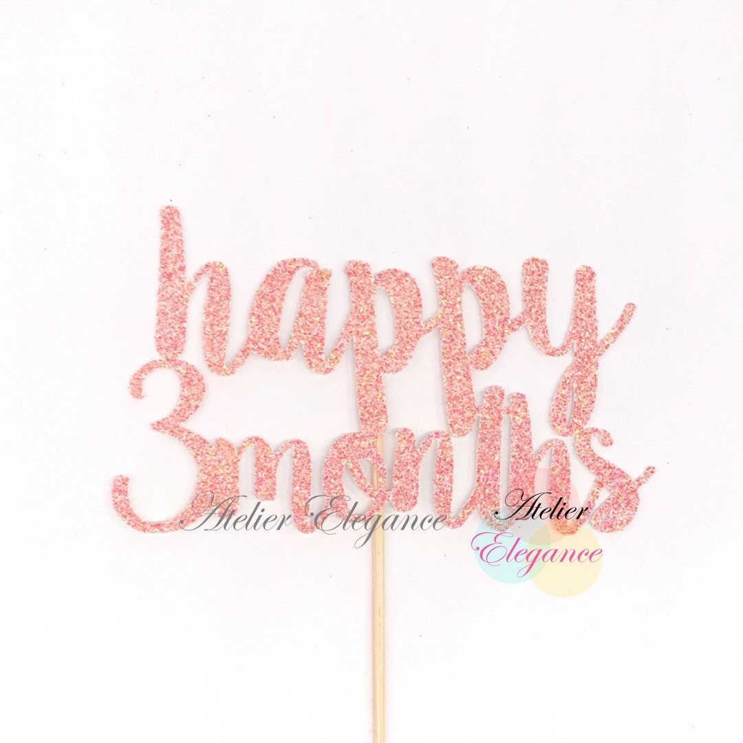3 Months Birthday Cake Topper Happy 3 Months Cake Topper 3 - Etsy Canada