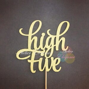 High Five Cake Topper, Hi Five Cake Topper, 5th Birthday Cake Topper, 5 ...