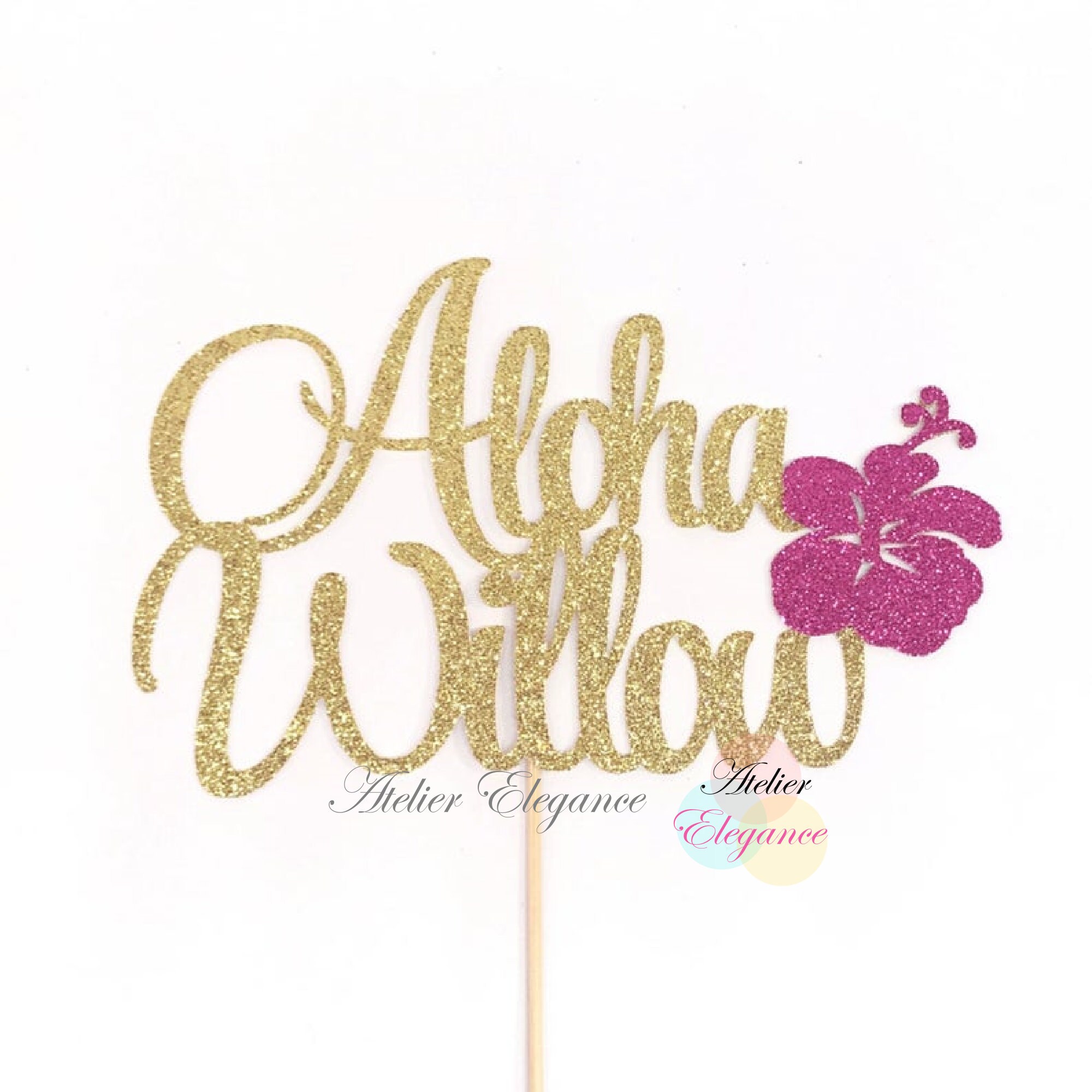 ANY NAME Tropical Party Cake Topper Aloha Baby Cake Topper - Etsy
