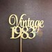 Vintage 1983 Cake Topper, Birthday Cake Topper, Birth Year Cake Topper ...