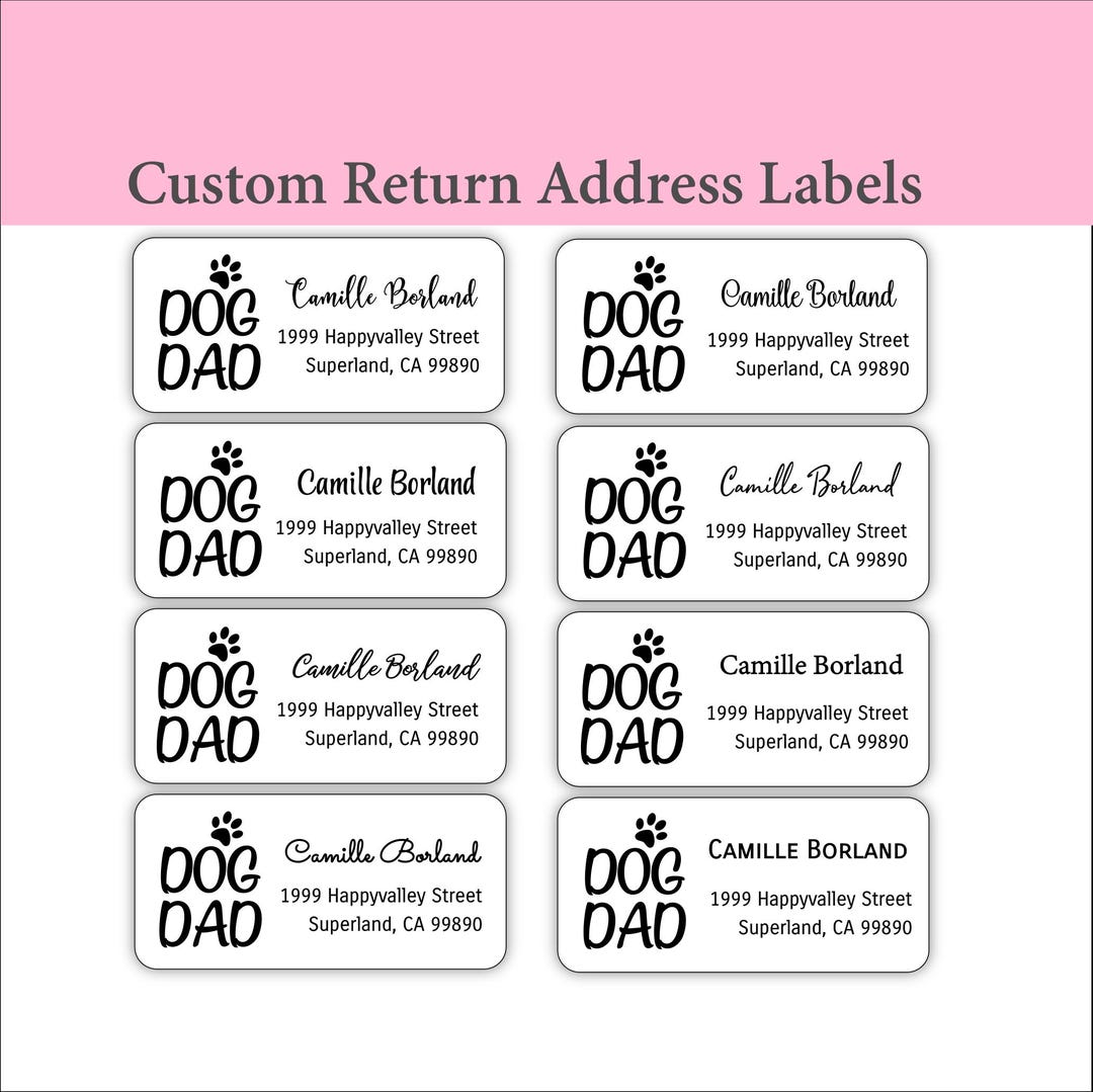 Dog Return Address Label, Custom Label, Envelope Labels, Name Address ...