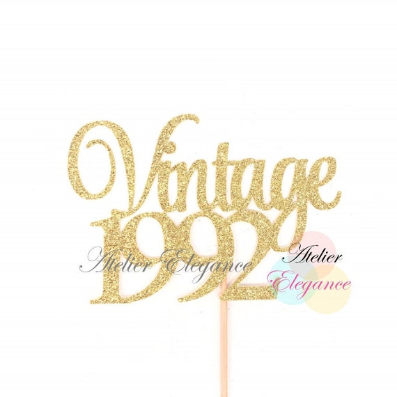 Vintage 1992 Cake Topper Birthday Cake Topper Birth Year | Etsy