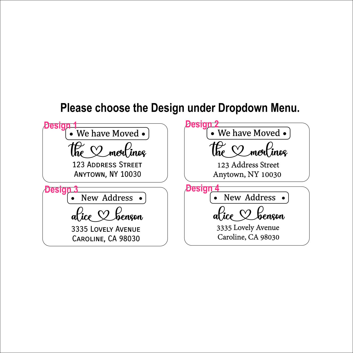 New Address Label, We've Moved Labels, Return Address Label, Custom ...