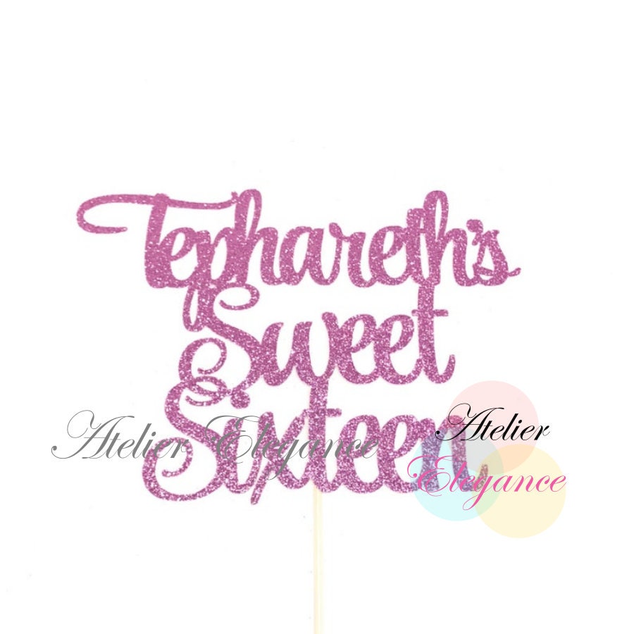 Personalized Cake Topper Happy Sweet 16 Cake Topper Custom - Etsy