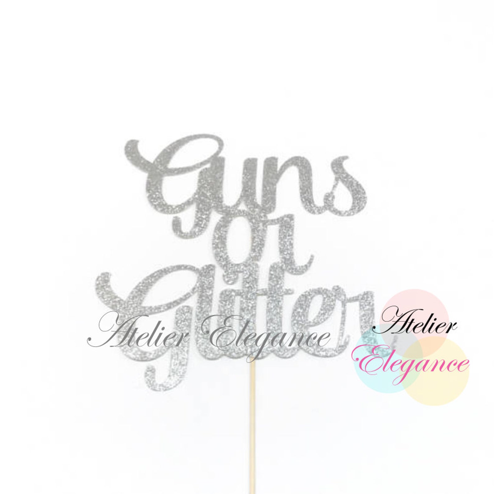 Guns or Glitter Cake Topper Gender Reveal Cake Topper Its a - Etsy Canada