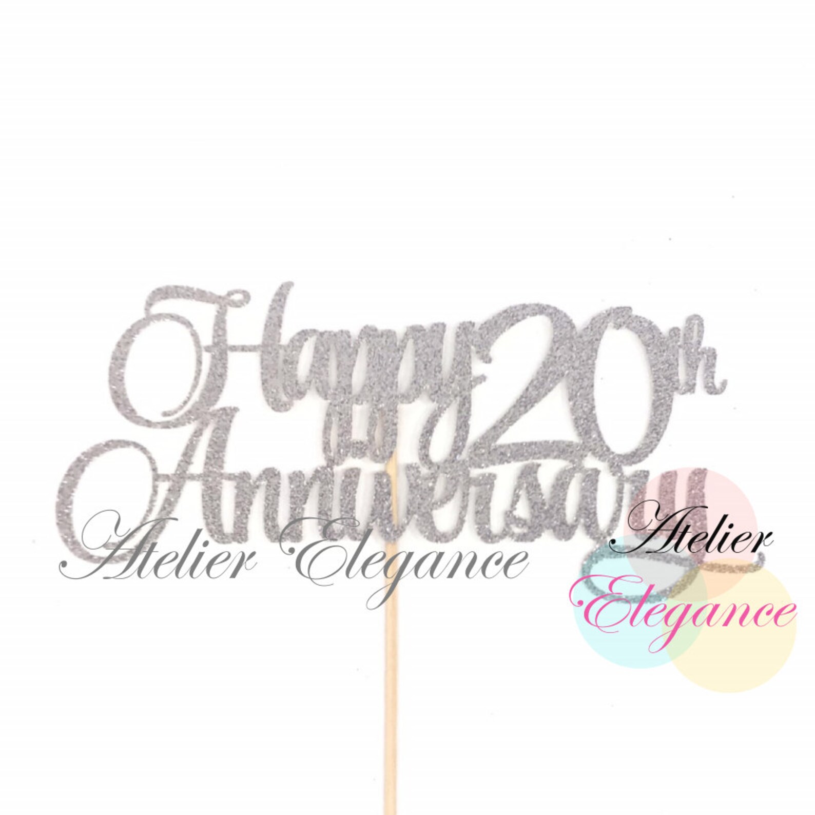 Happy 20th Anniversary Topper Anniversary Cake Topper - Etsy Canada