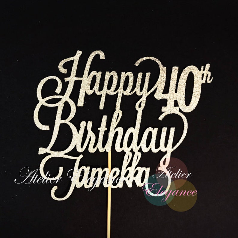 Cualquier Nombre Y Edad Happy Birthday Cake Topper Custom Etsy México