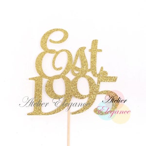 Established in 1995 Cake Topper, Est 1995 Cake Topper, Birth Year Cake ...
