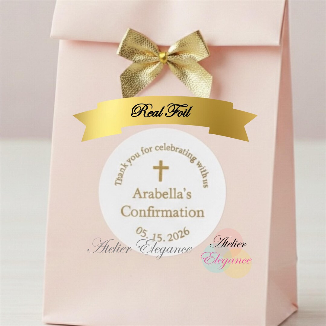 Foil Label, Round Label, Custom Confirmation Label, Any Name, Date ...