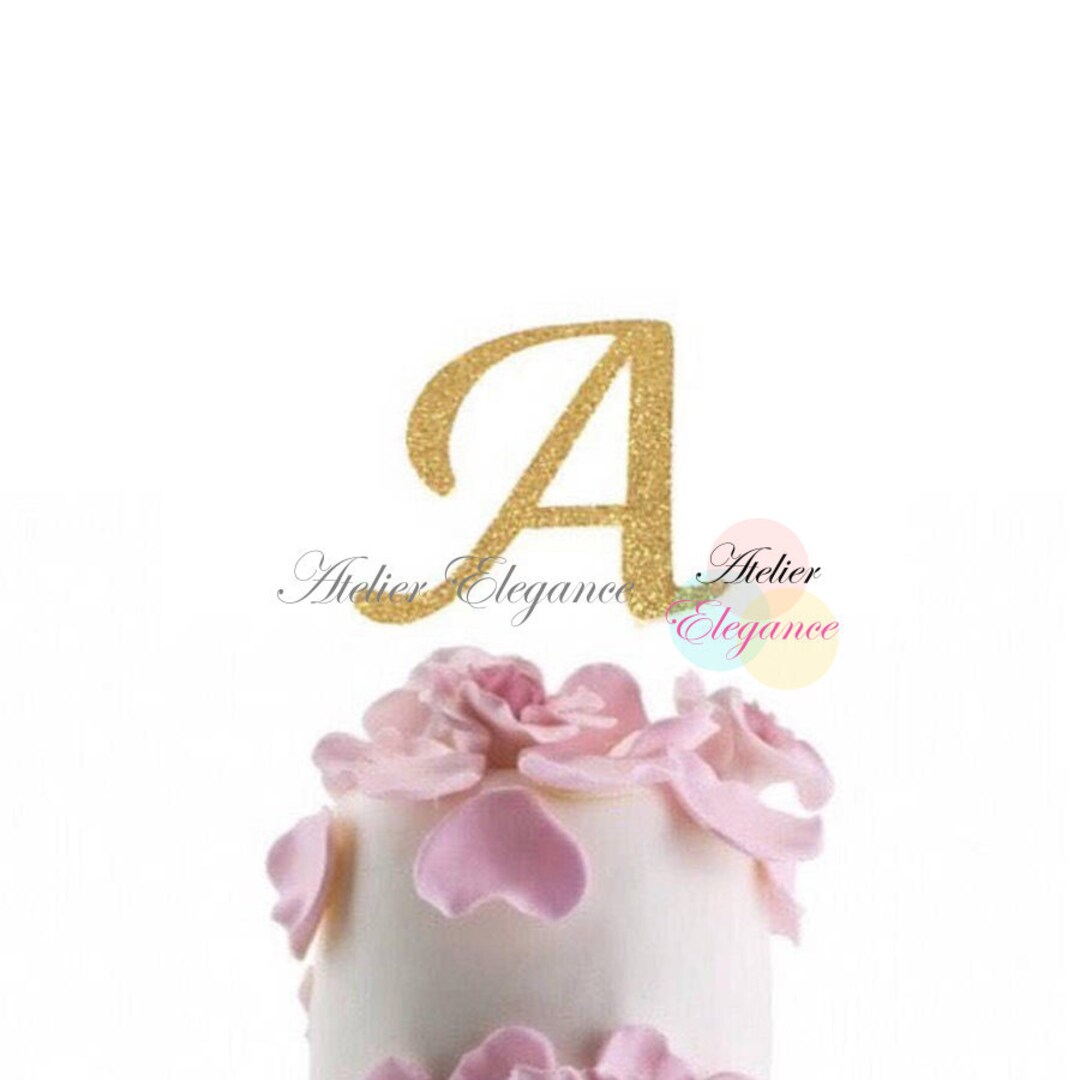 Lots Colors, Monogram Cake Topper, Monogram A Cake Topper, Initials ...