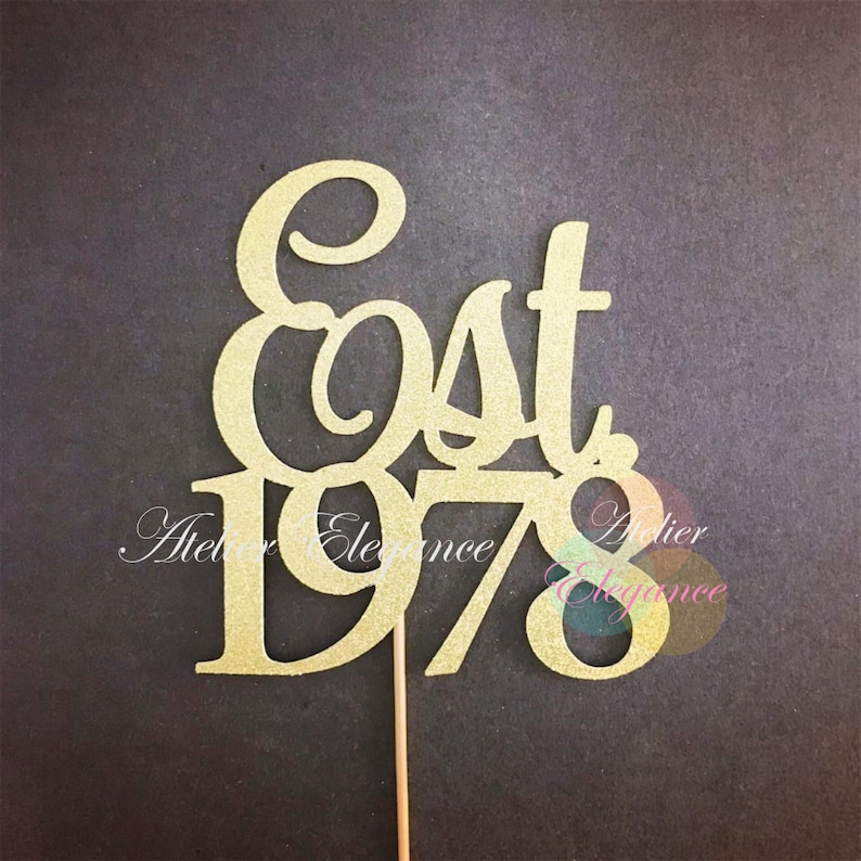 Established in 1978 Cake Topper Est 1978 Cake Topper Birth - Etsy