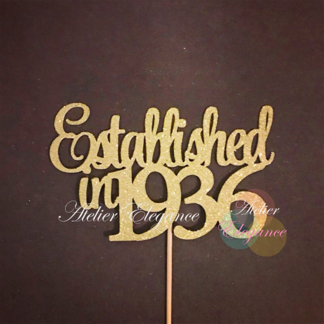 Established in 1936 Cake Topper Birthday Cake Topper Birth - Etsy
