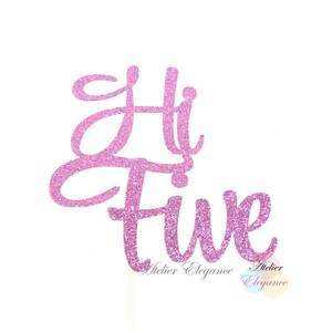 Five Cake Topper Hi Five Cake Topper Fifth Birthday Cake - Etsy
