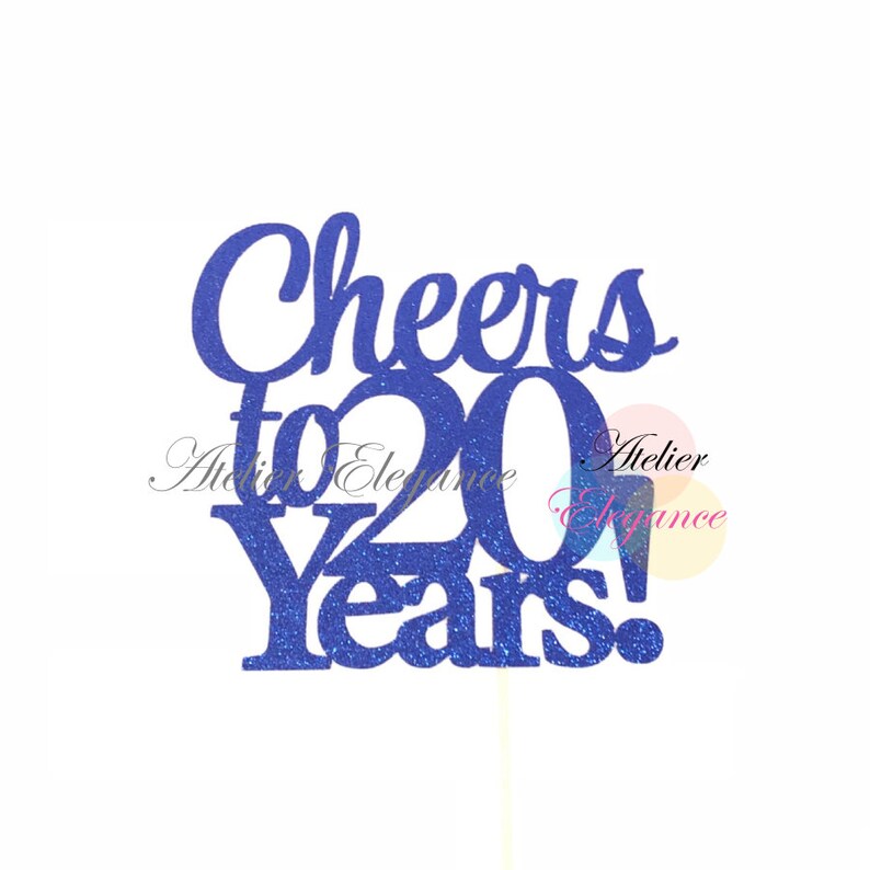 20th Birthday Cake Topper, Cheers to 20 Years Cake Topper, 20th ...
