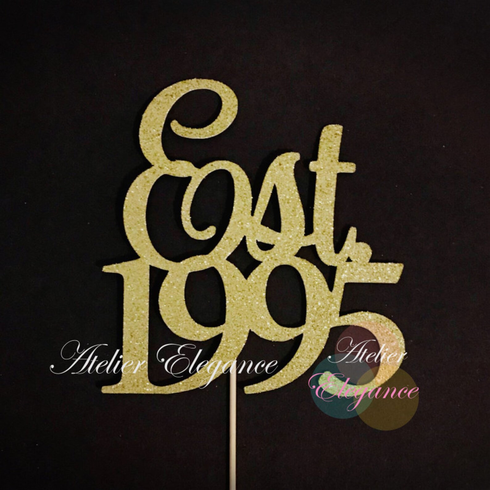 Established in 1995 Cake Topper, Est 1995 Cake Topper, Birth Year Cake ...
