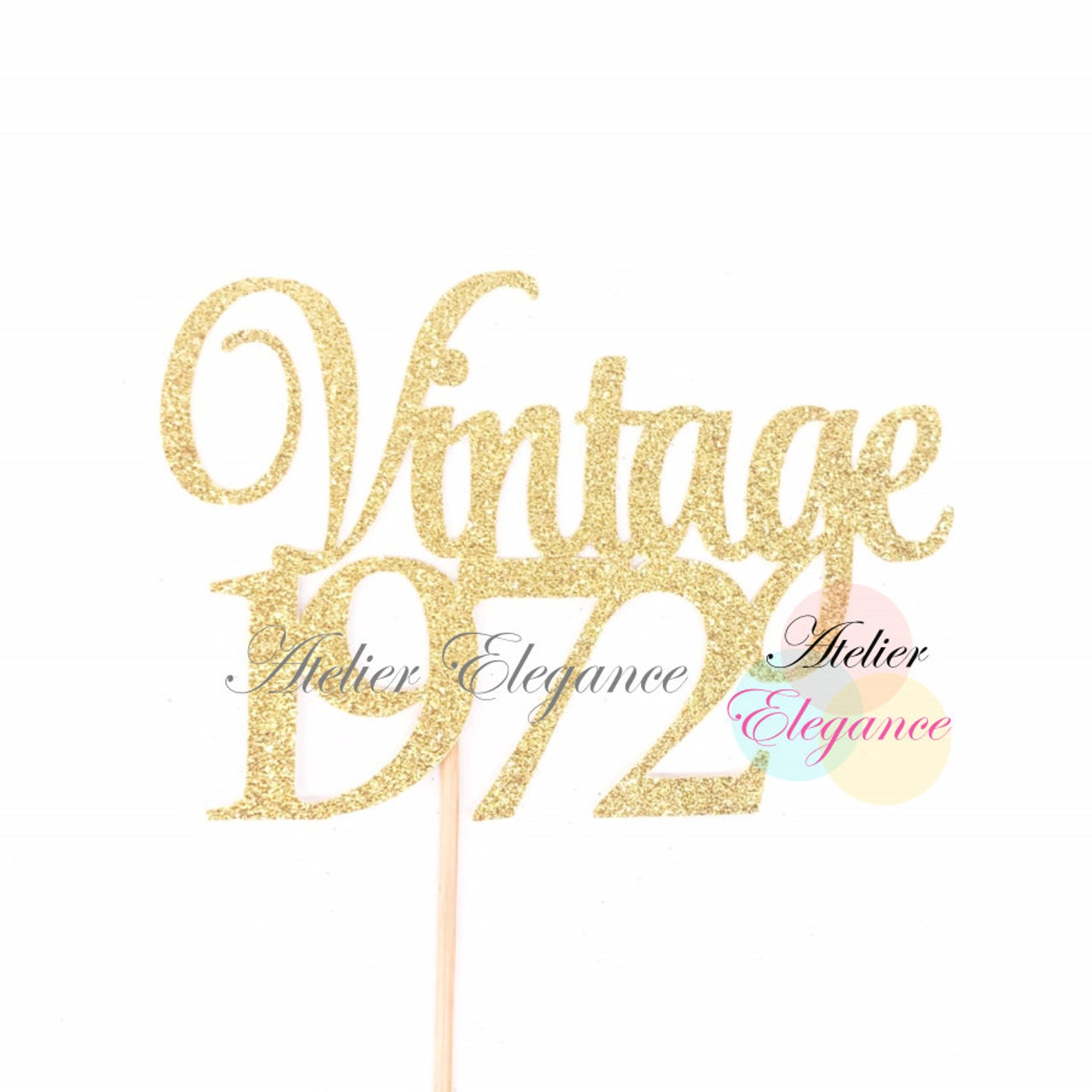 Vintage 1972 Cake Topper Birthday Cake Topper Birth Year - Etsy