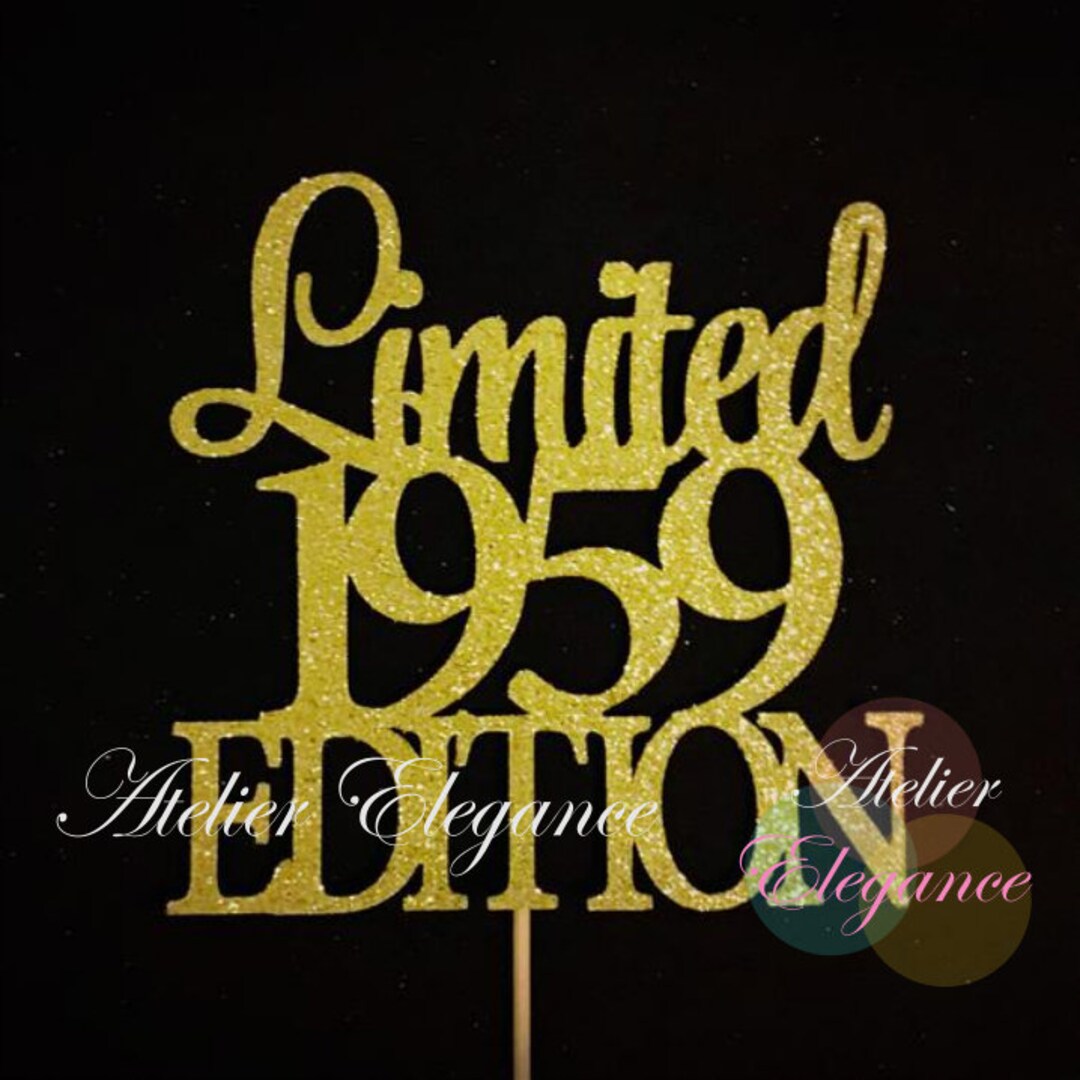 Limited 1959 Edition Cake Topper, Birth Year Cake Topper, 66th Birthday ...