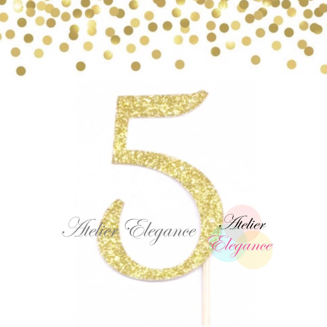 Lots Colors, 5 Cake Topper, Five Cake Topper, Fifth Birthday Cake ...