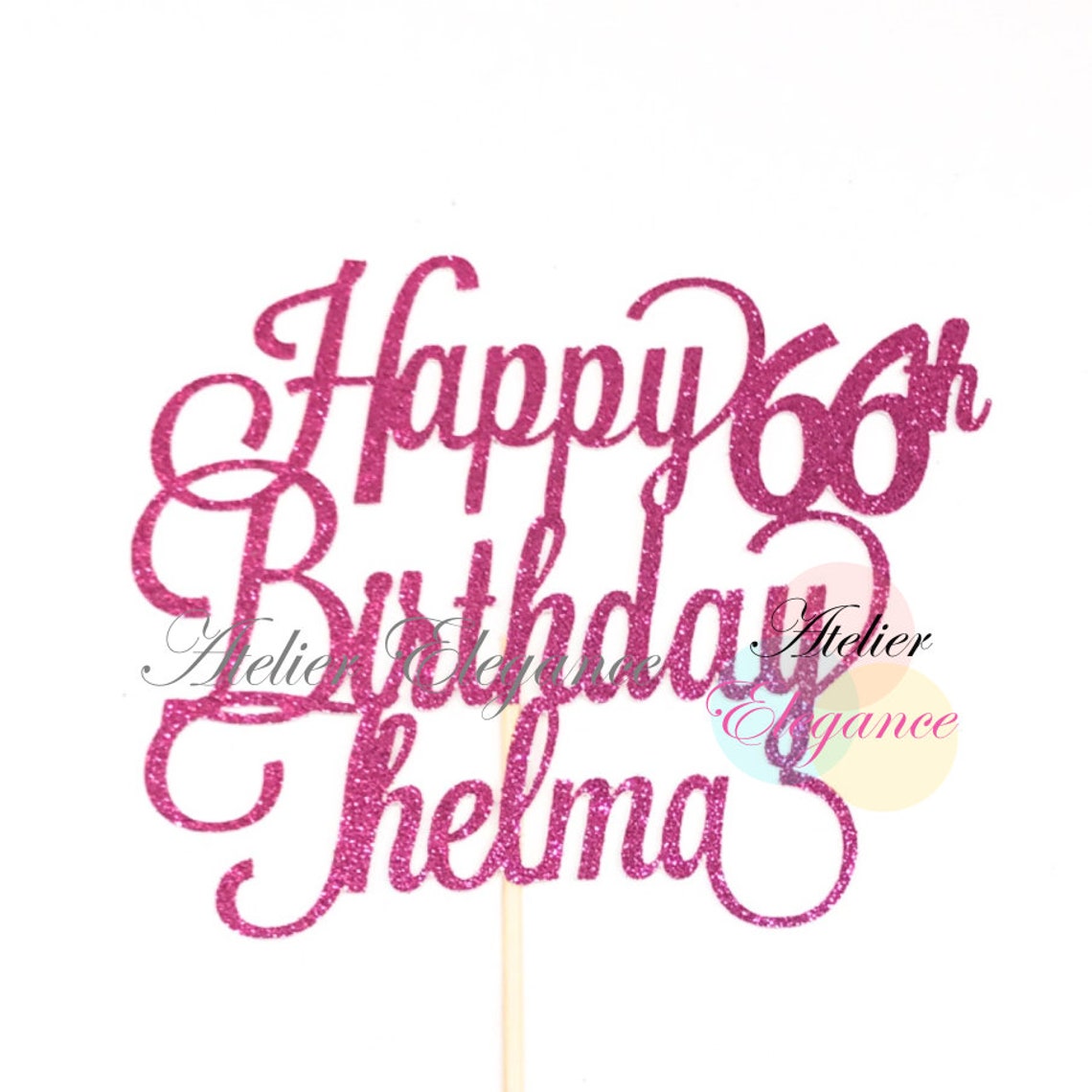 ANY Name ANY Age, 66th Birthday Cake Topper, Sixty Six Cake Topper ...