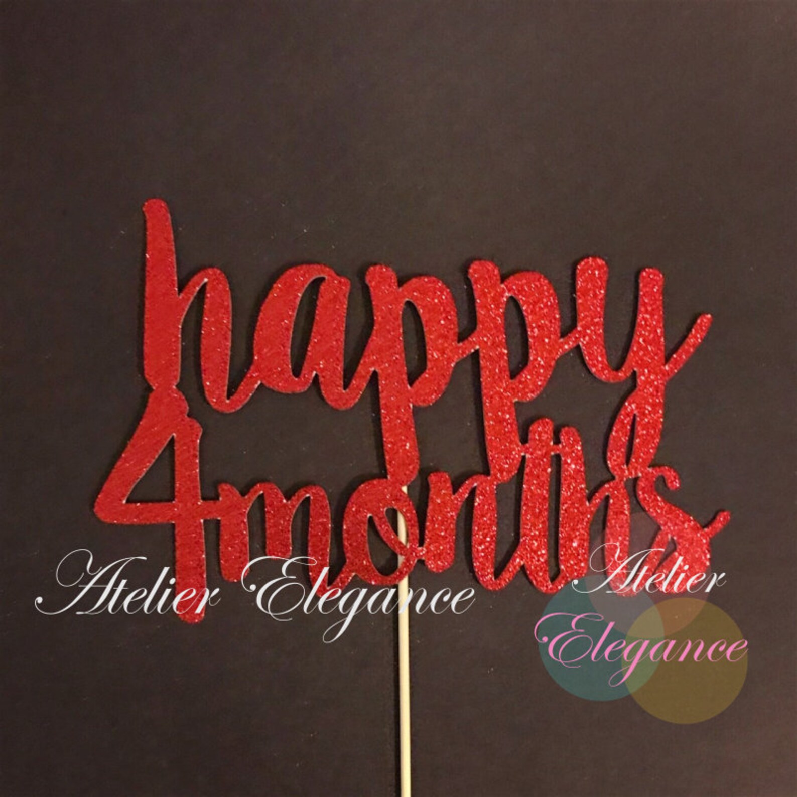 4 Months Birthday Cake Topper Happy 4 Months Cake Topper 4 - Etsy