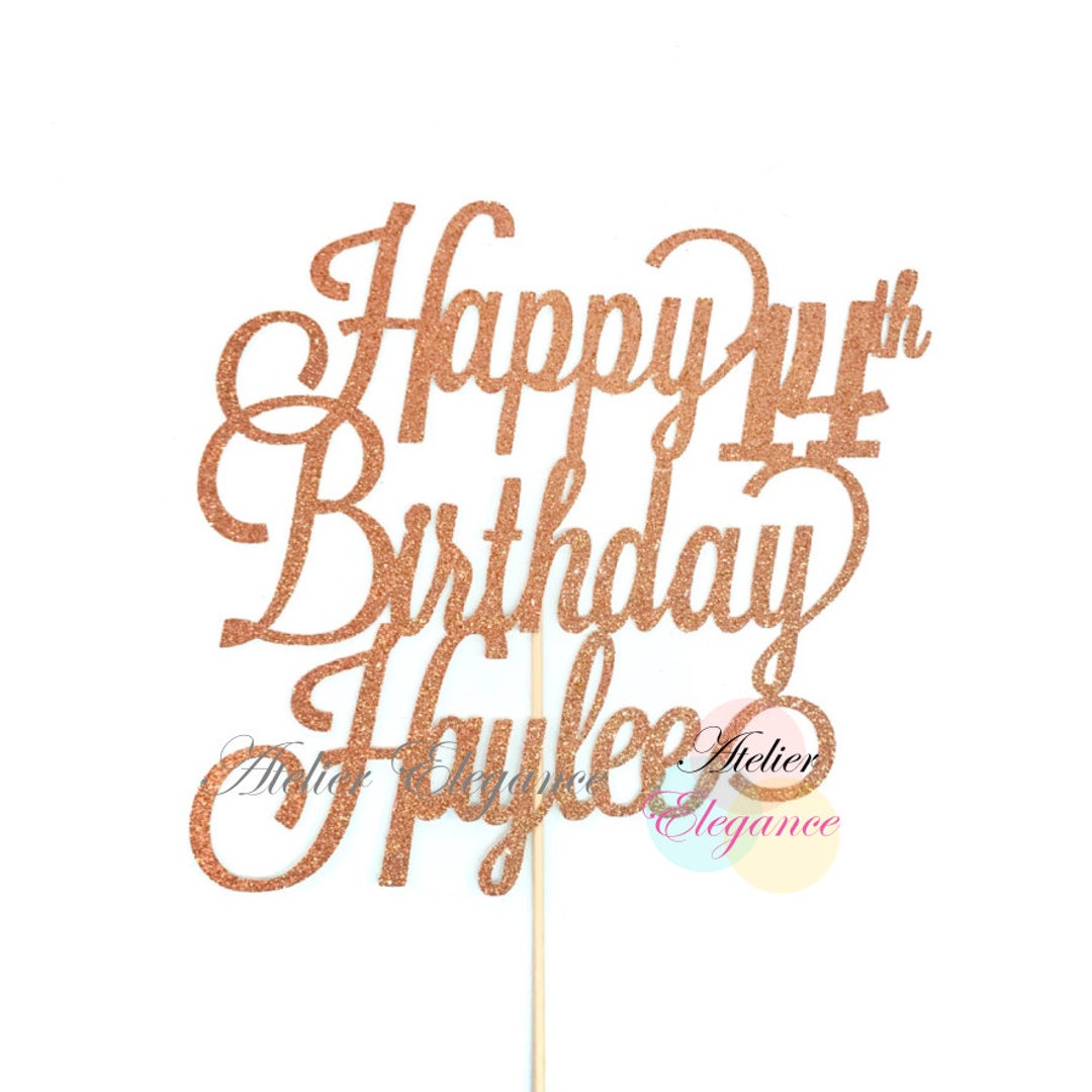 ANY Name ANY Age, 14th Birthday Cake Topper, Custom Name Cake Topper ...