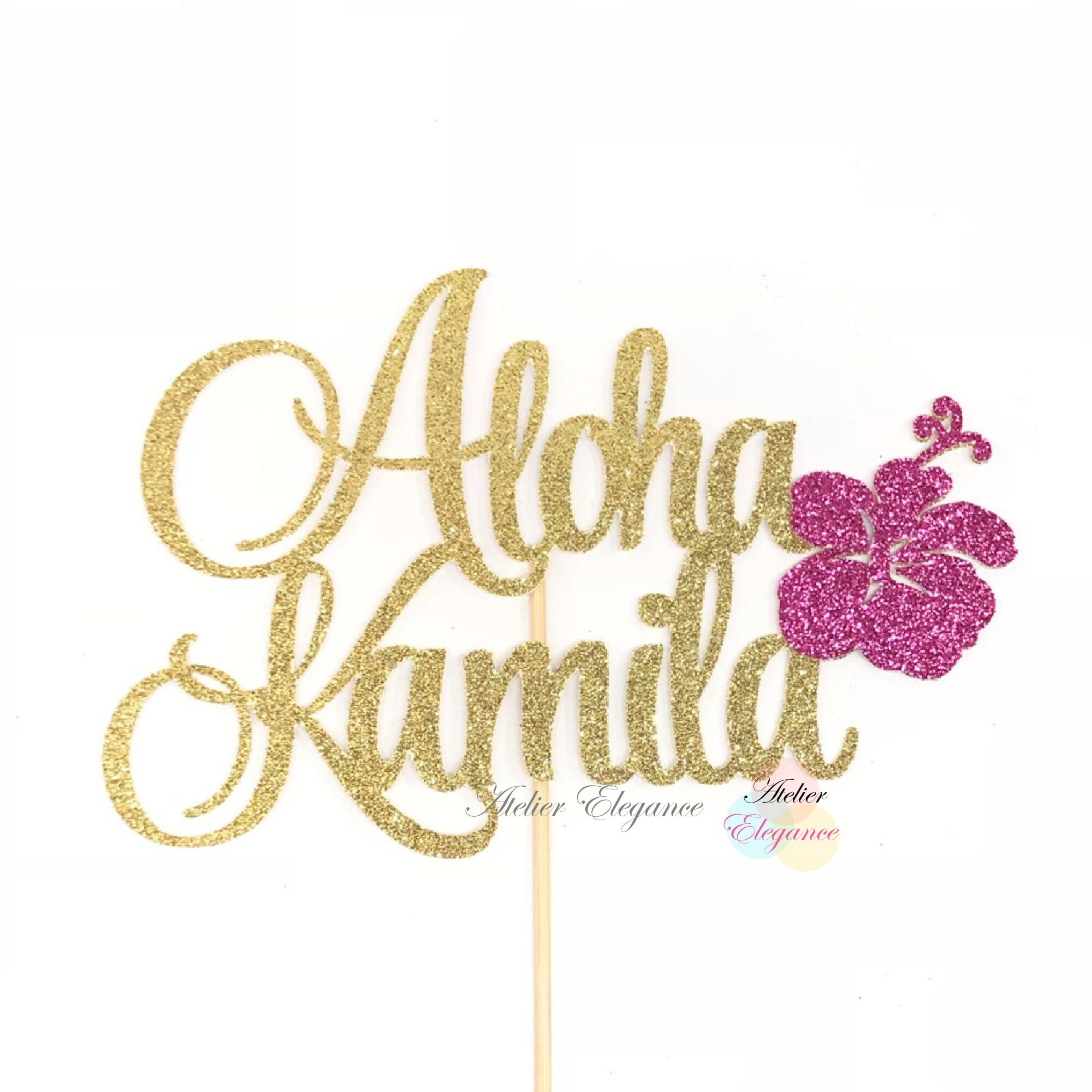 ANY NAME, Tropical Party Cake Topper, Aloha Baby Cake Topper, Tropical ...