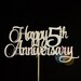 Happy 5th Anniversary Topper, Anniversary Cake Topper, Marriage ...
