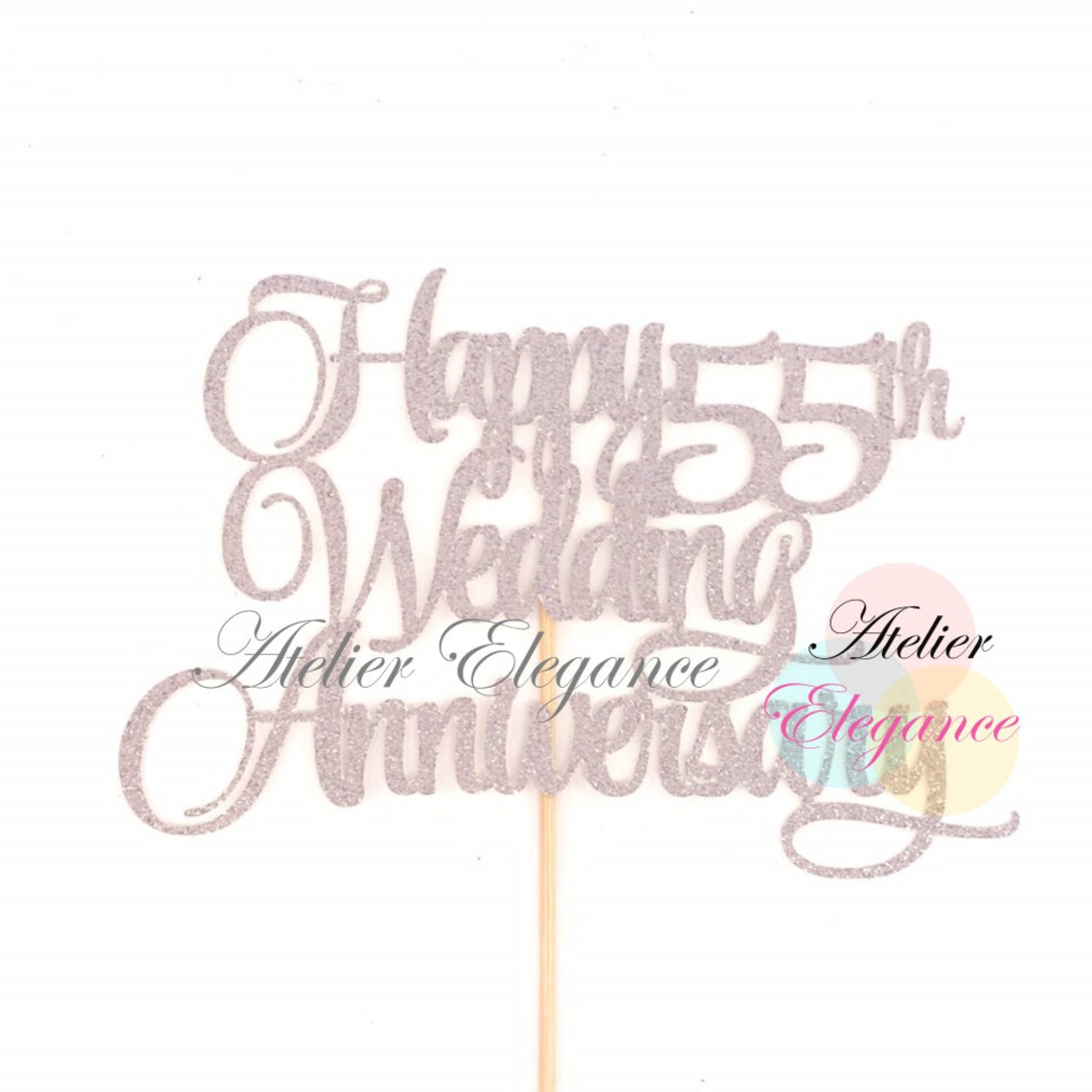 Happy 55th Wedding Anniversary Topper Anniversary Cake | Etsy