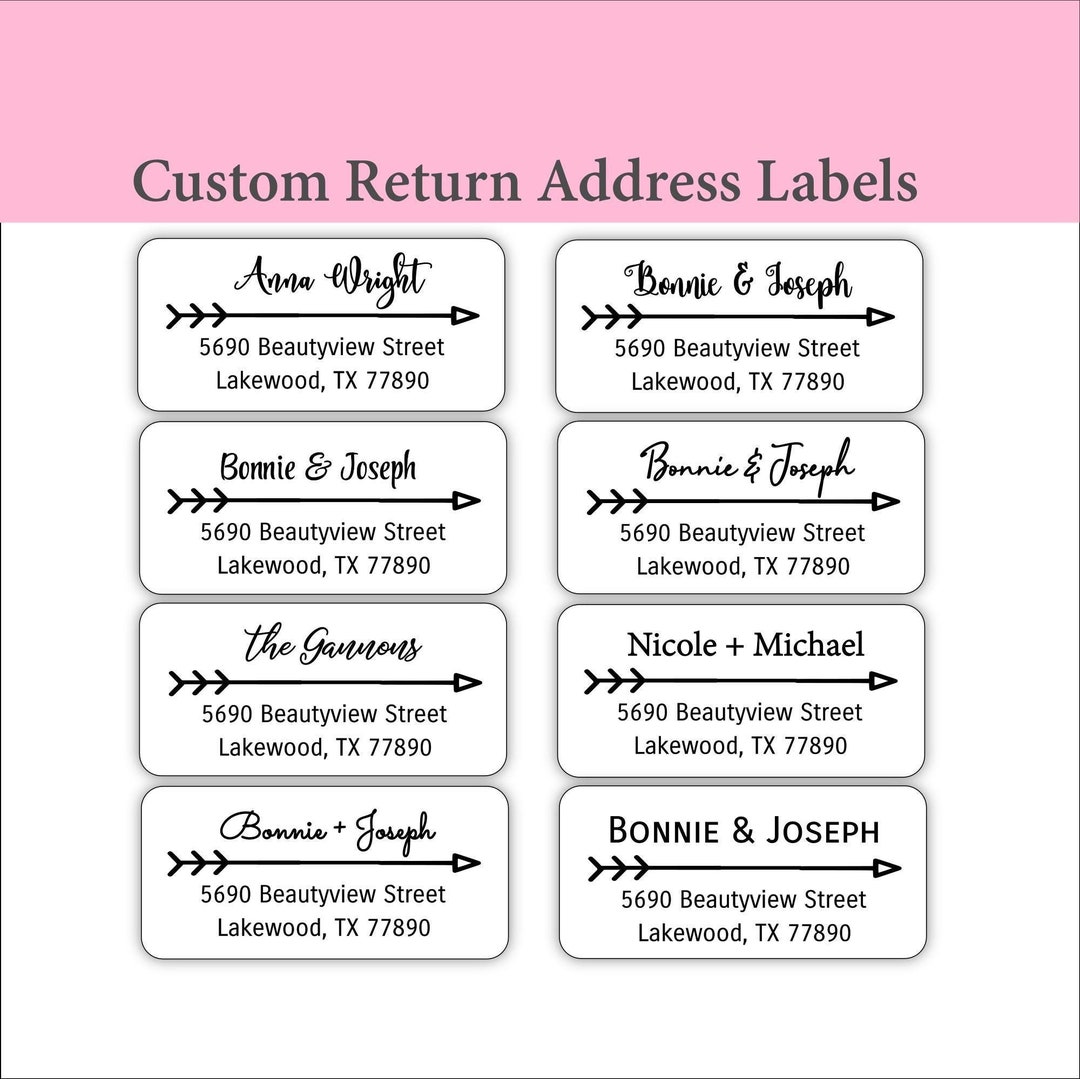 Arrow Return Address Label, Custom Label, Envelope Labels, Name Address ...