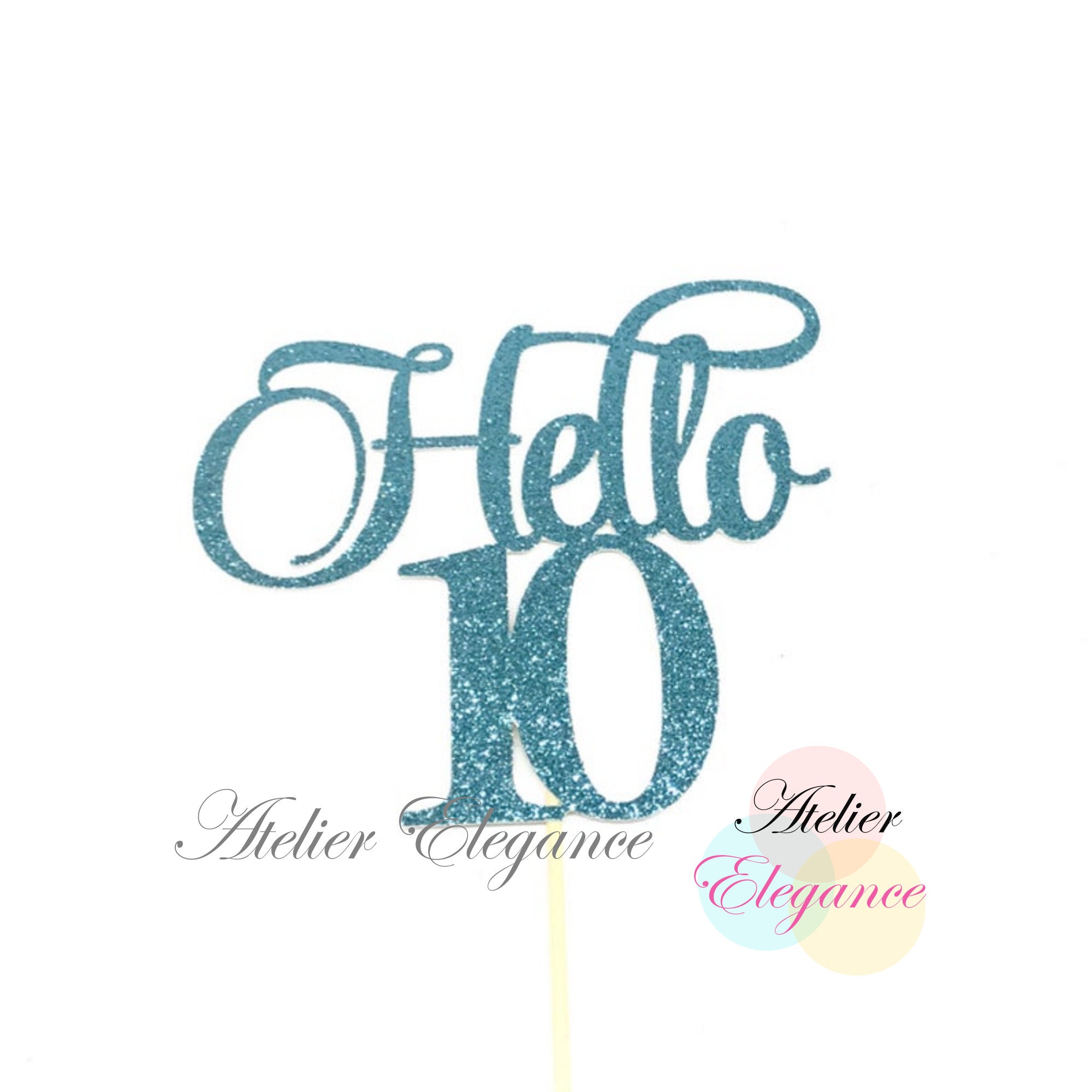 Hello 10 Cake Topper 10th Birthday Cake Topper 10th Birthday | Etsy