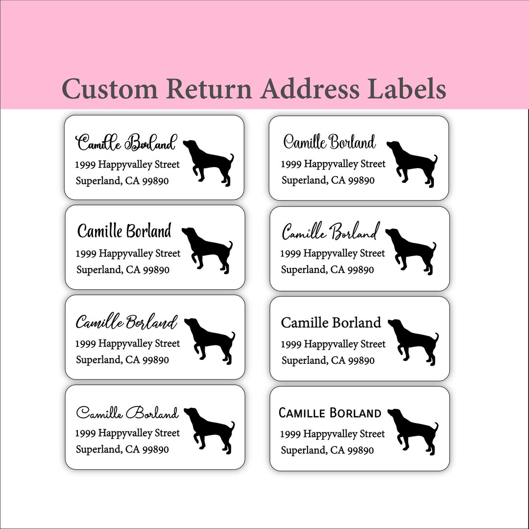 Dog Return Address Label, Custom Label, Envelope Labels, Name Address ...