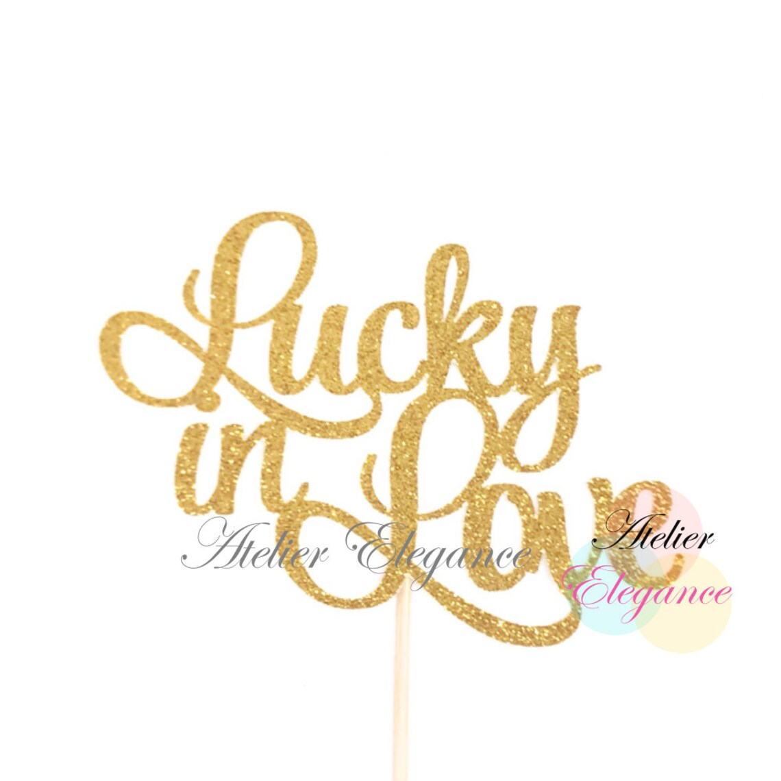 Lucky in Love Cake Topper, Bridal Shower Cake Topper, Bachelorette Cake ...