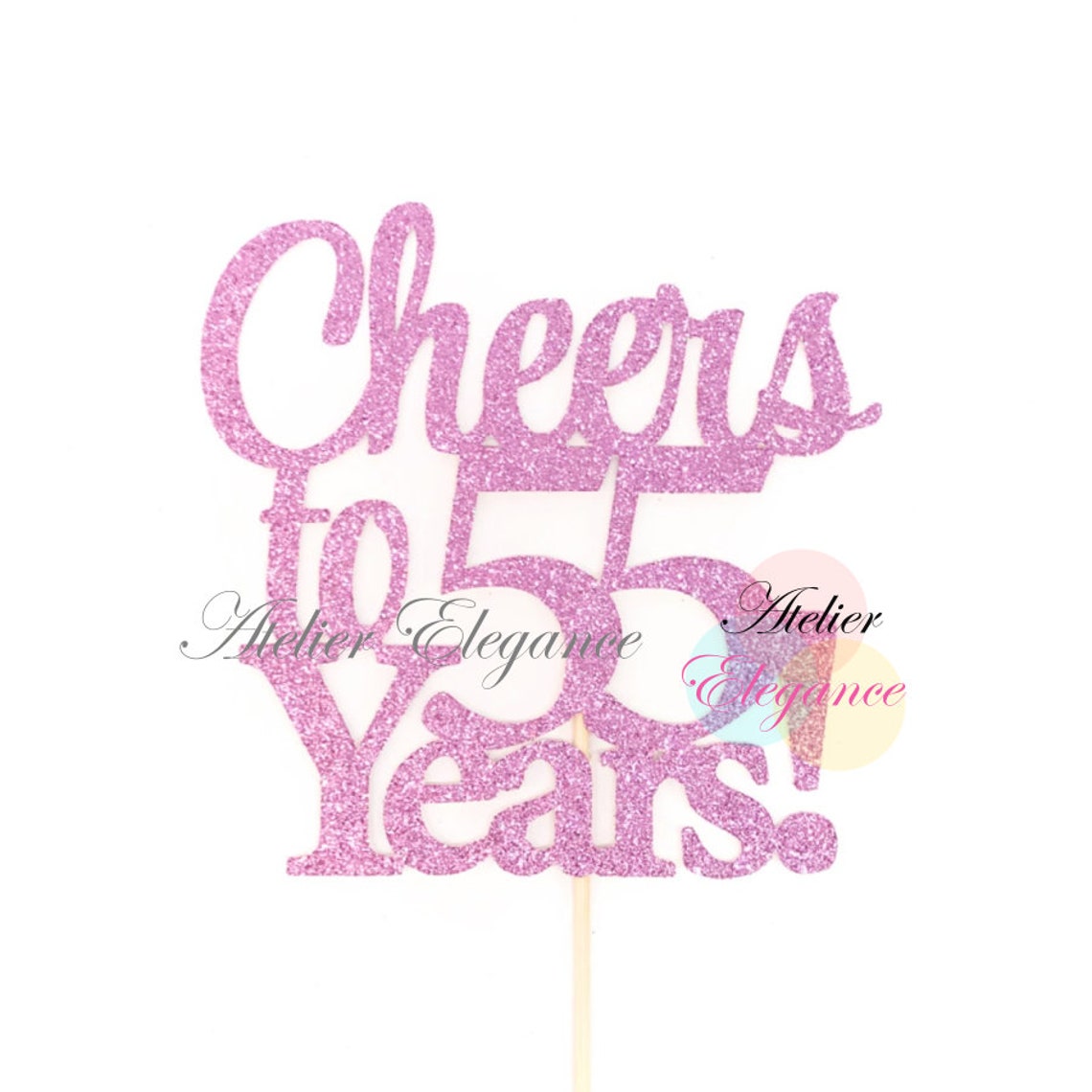 55th Birthday Cake Topper Cheers to 55 Years Cake Topper - Etsy
