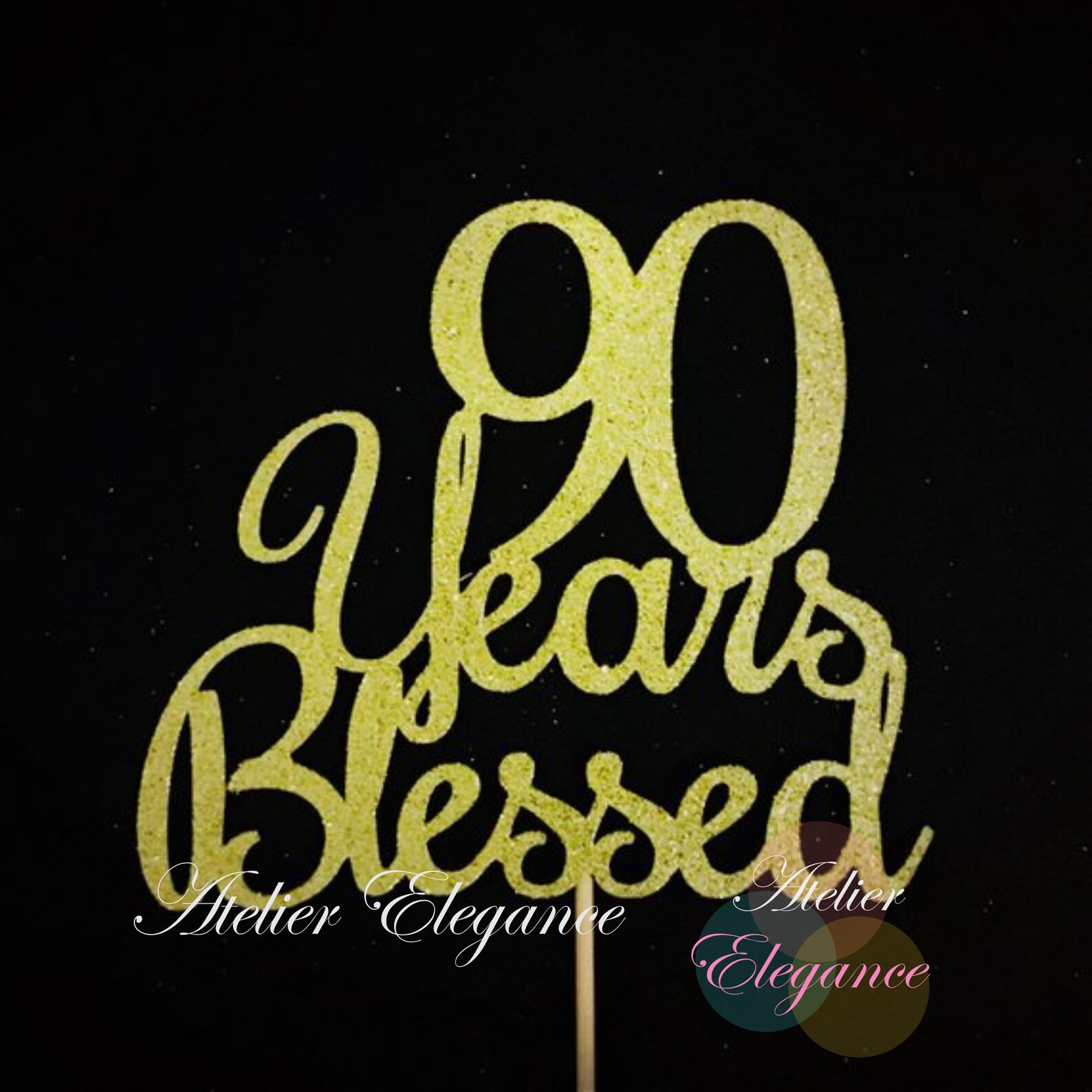 90 Years Blessed Cake Topper 90 Cake Topper 90th Anniversary | Etsy