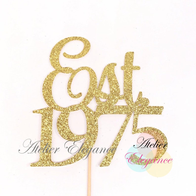 Established in 1975 Cake Topper Est 1975 Cake Topper Birth - Etsy UK