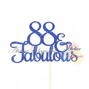 88 and Fabulous Cake Topper, 88th Birthday Cake Topper, 88th Birthday ...