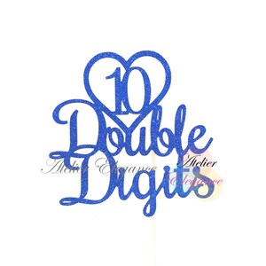 Double Digits Cake Topper, 10th Birthday Cake Topper, 10 Cake Topper ...