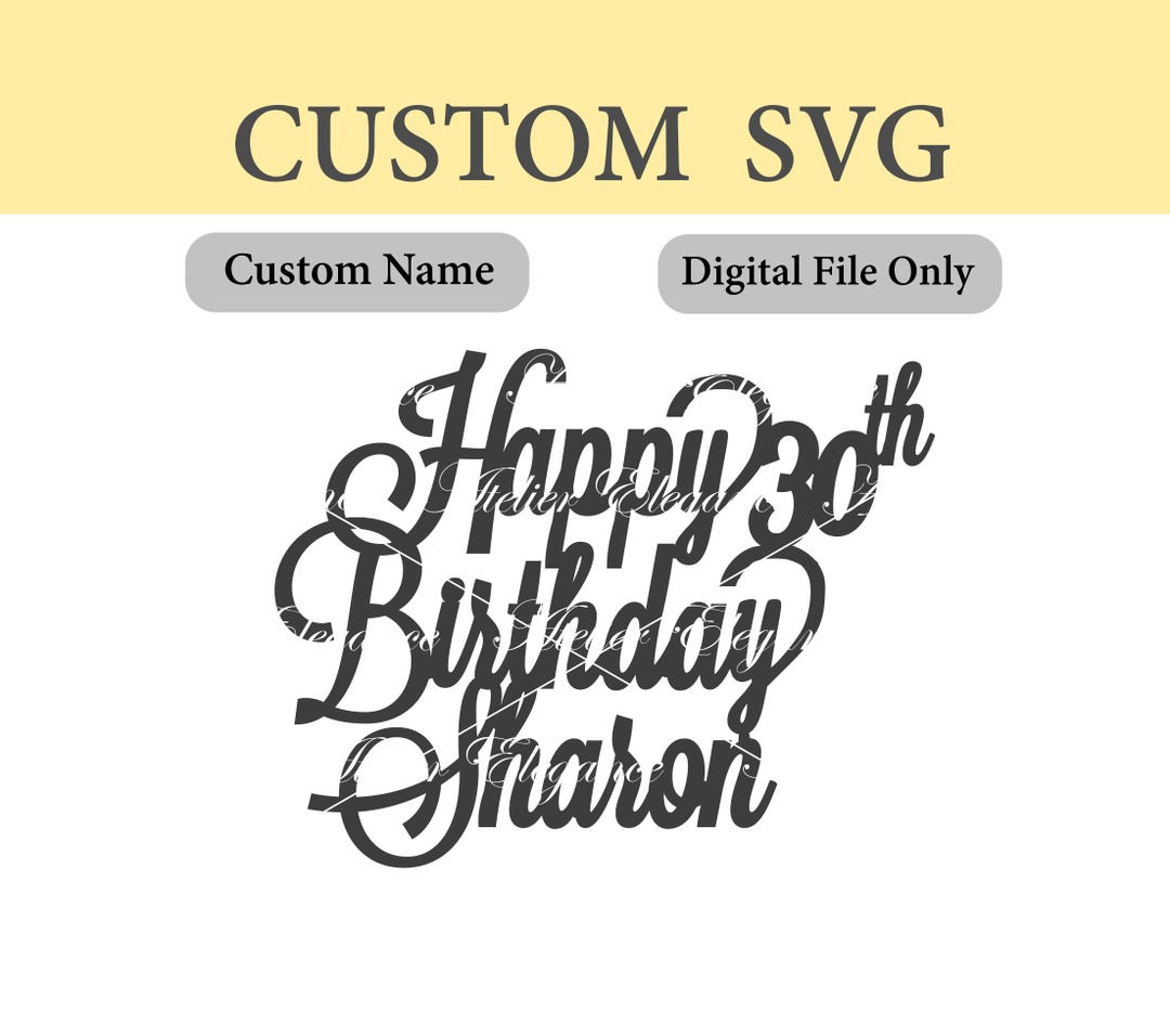 Any Name, Any Age, SVG, Cut File, Happy Birthday File, Happy Birthday ...