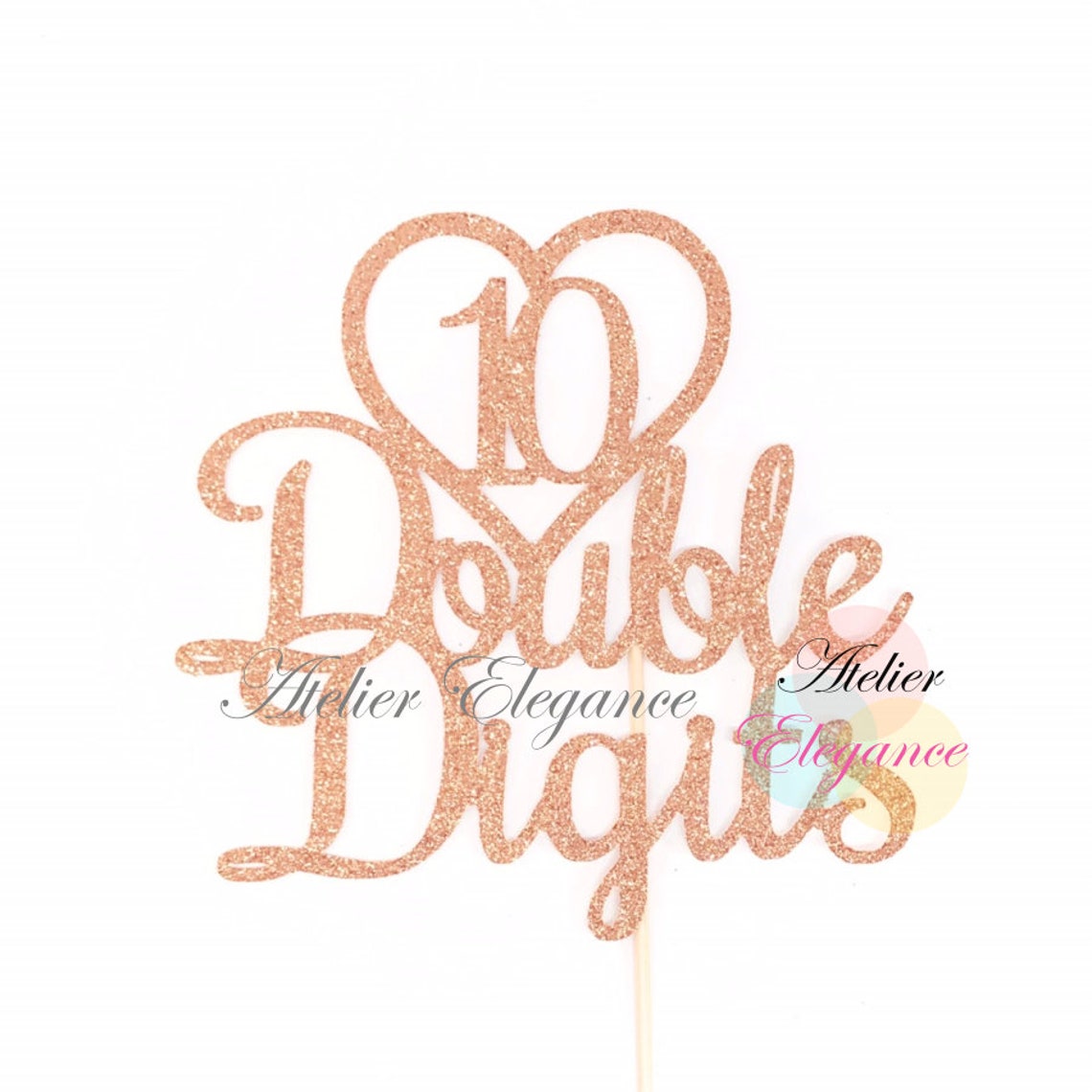 Double Digits Cake Topper, 10th Birthday Cake Topper, 10 Cake Topper ...