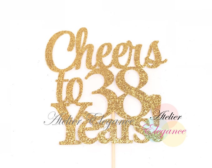 Thirty Eight Cake Topper, 38 Cake Topper, Thirtyeight Cake Topper ...