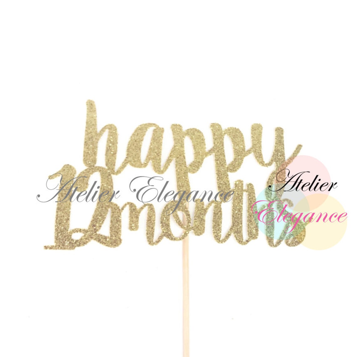 12 Months Birthday Cake Topper Happy 12 Months Cake Topper - Etsy